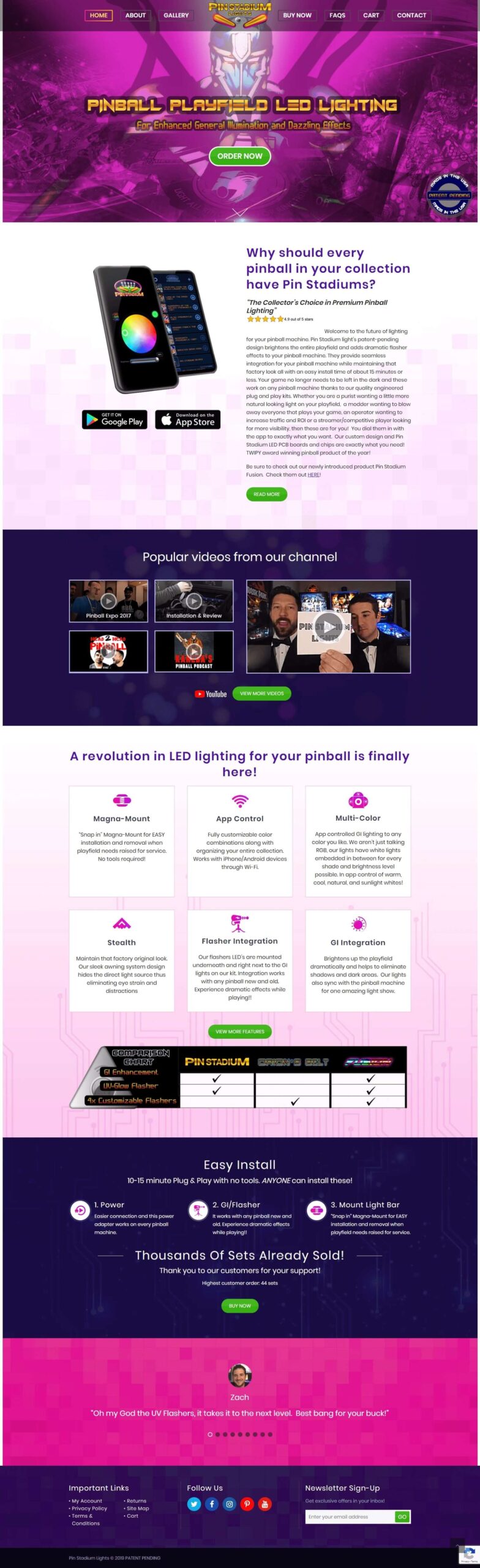 Website Redesign with Ecommerce Shopping Experience for Pin Stadium